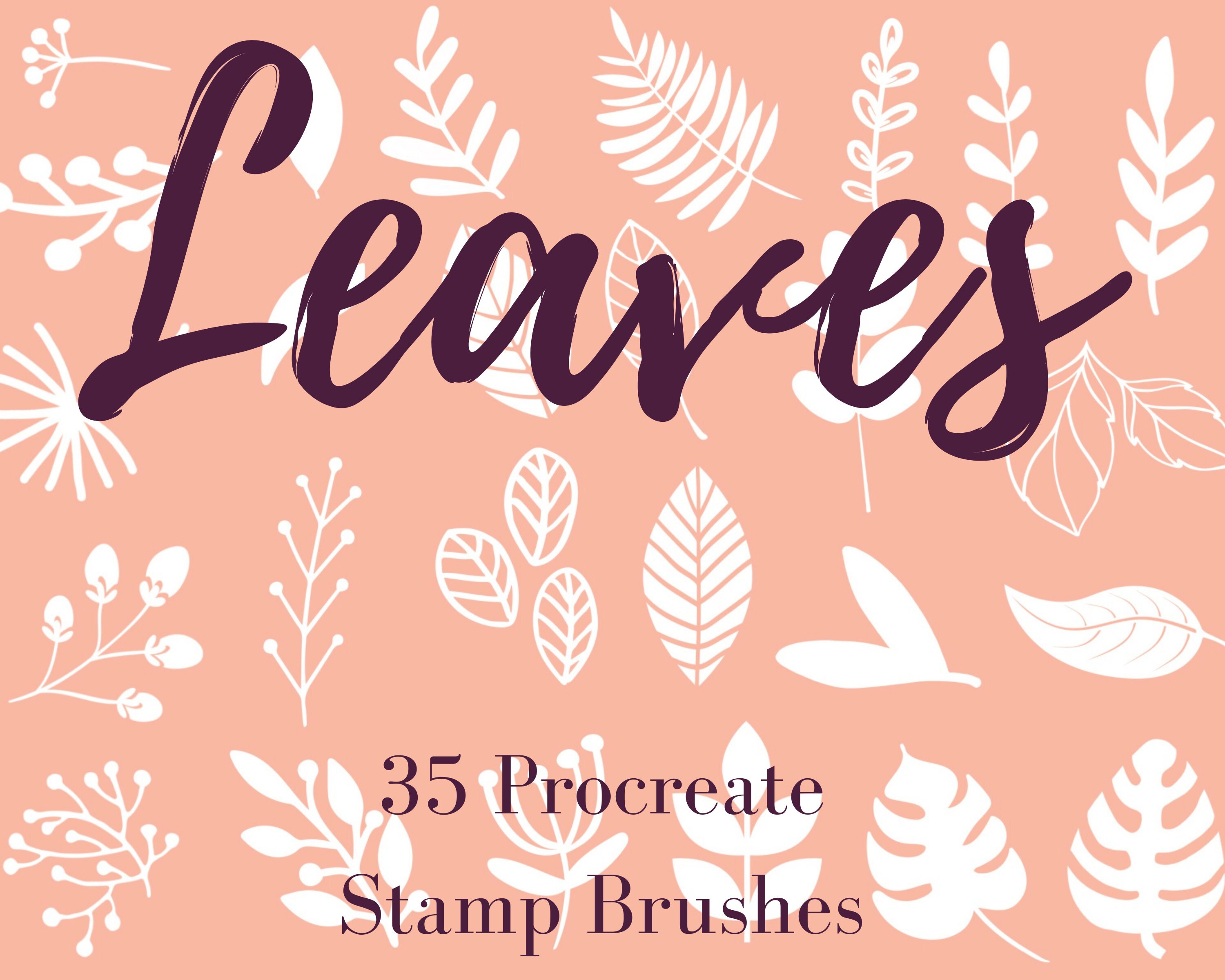 Procreate Leaf Stamps Procreate Botanical Stamps / Doodle - Etsy