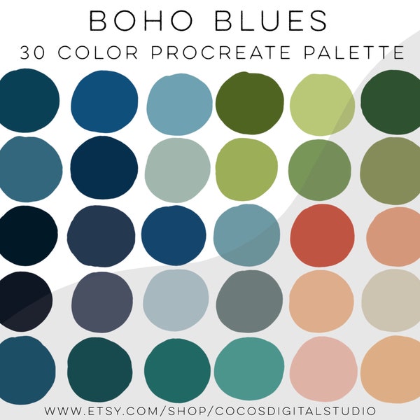 Blues Procreate Color Palette Etsy