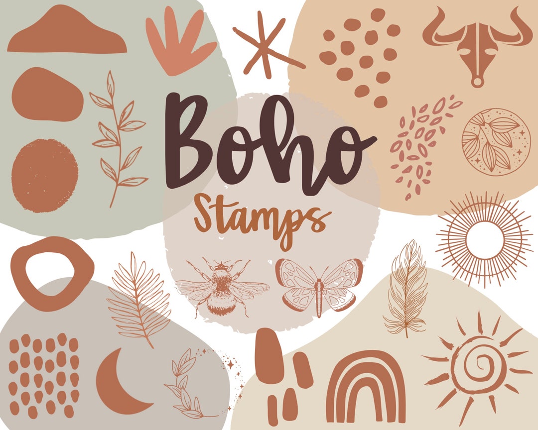 Boho Procreate Stamp Brushes, Contemporary Geometric Procreate Stamps ...