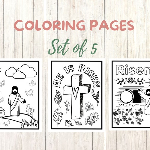 Easter Coloring Pages Set of 5 Printable Easter Activity - Etsy