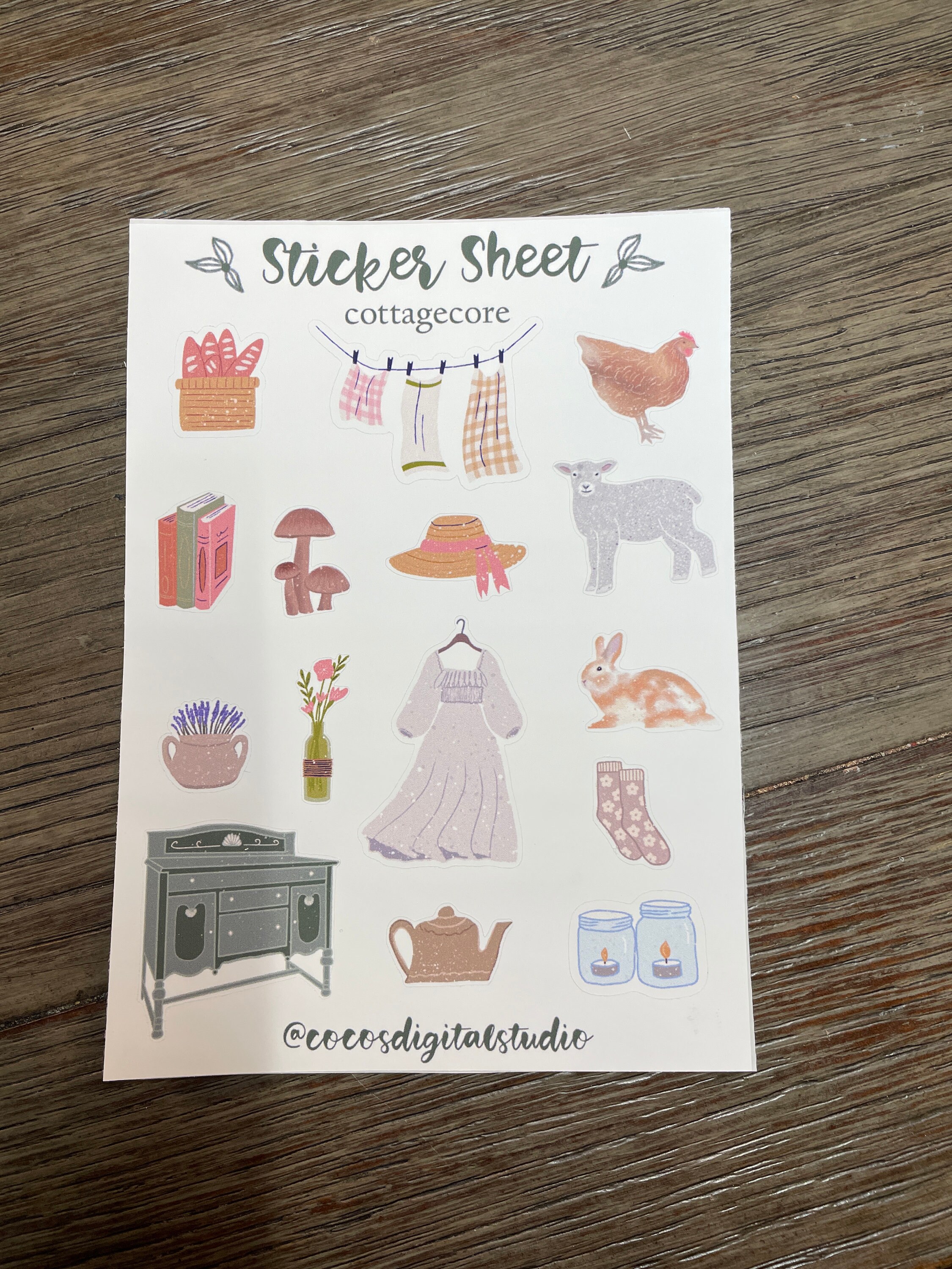Sticker Sheet Cottagecore Bullet Journal Stickers, Planner Stickers ...