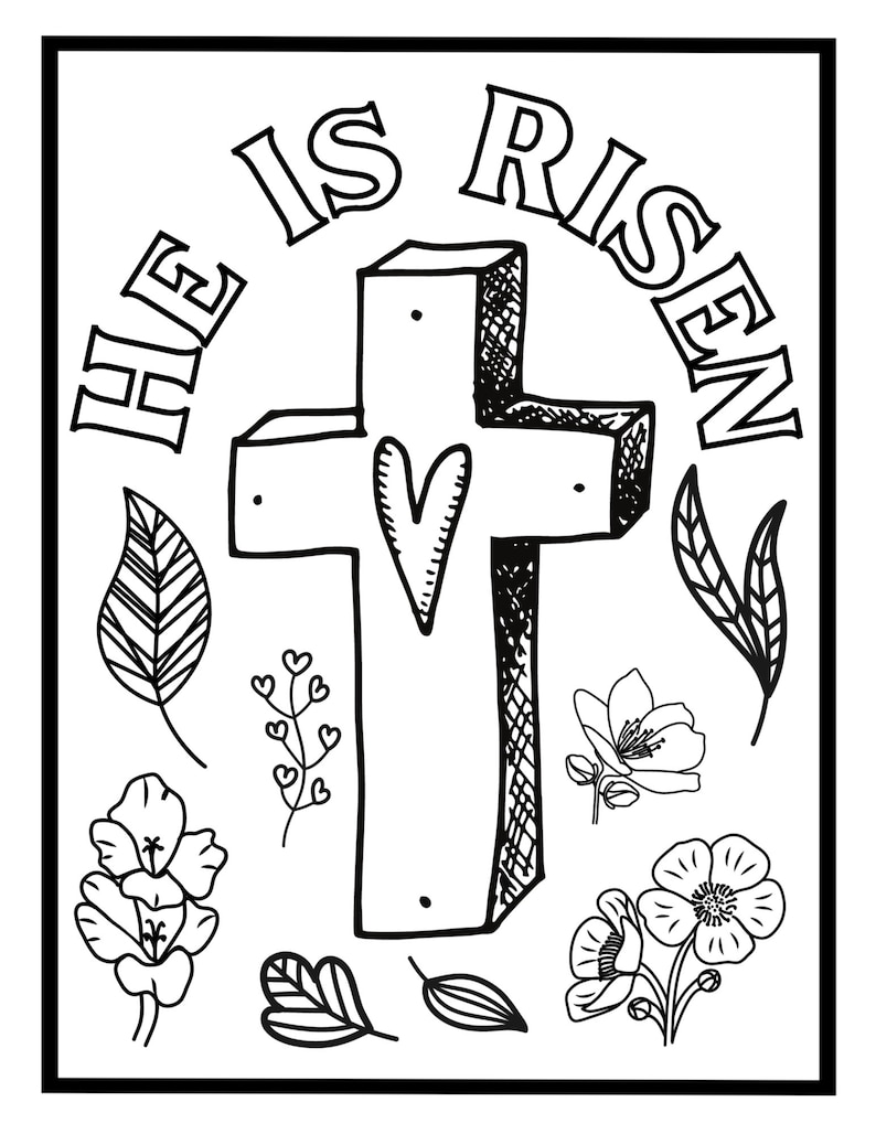 Easter Coloring Pages Set of 5 Printable Easter Activity, Christian ...