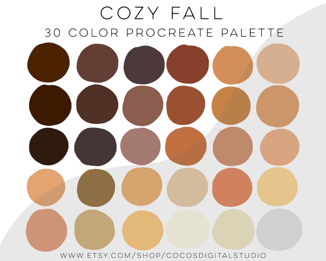 Cozy Fall Procreate Color Palette Swatches Brown and Warm Autumn Colors ...