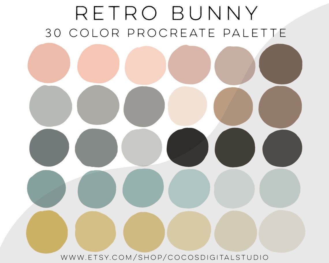 Retro Bunny - Soft Color Palette - Light Color Palette - Procreate ...