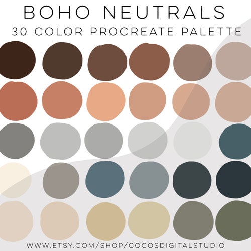 Modern Boho Boho Procreate Color Palette Cool Tones - Etsy