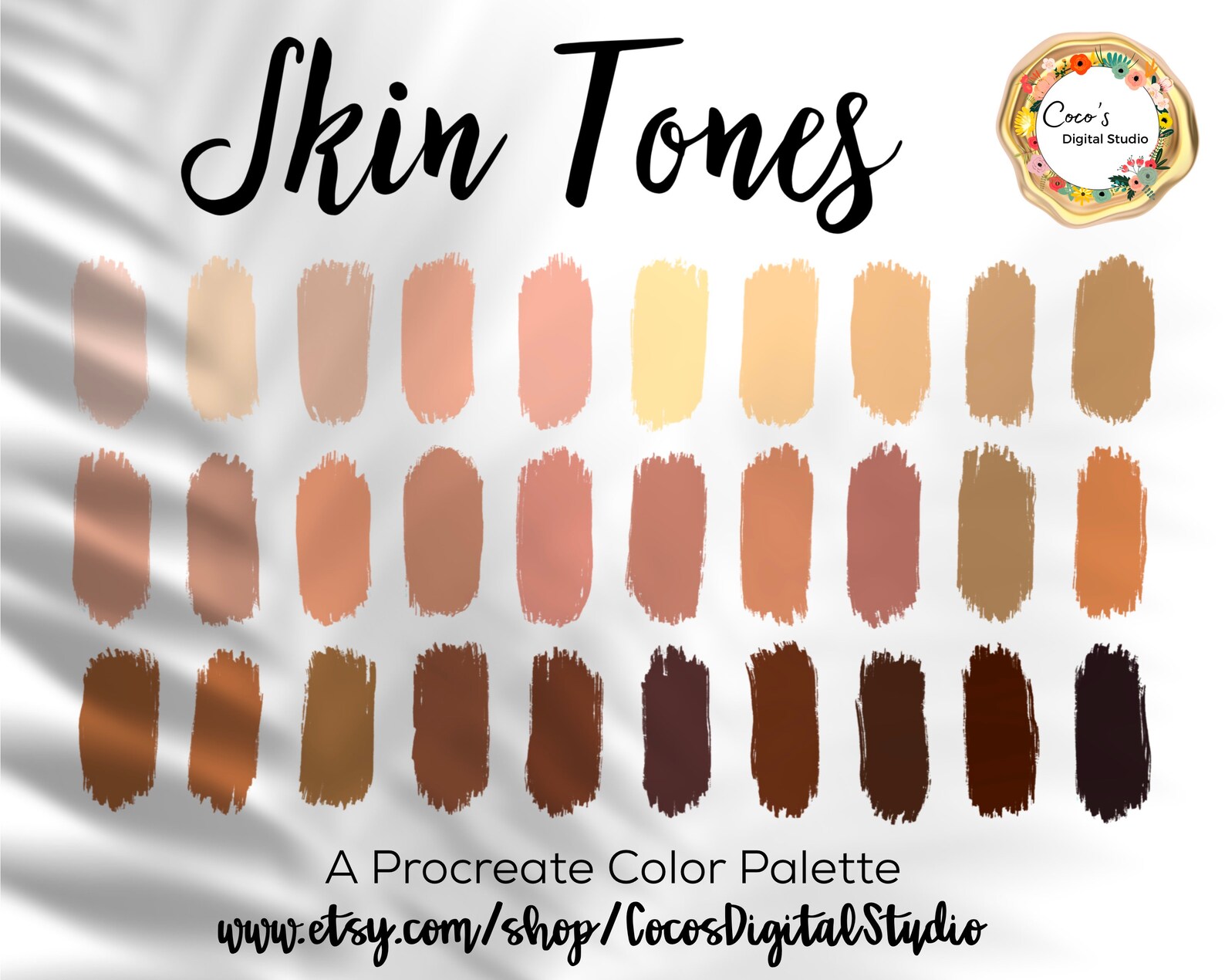 Skin Tones Color Palette Swatches Procreate Skin Tone | Etsy