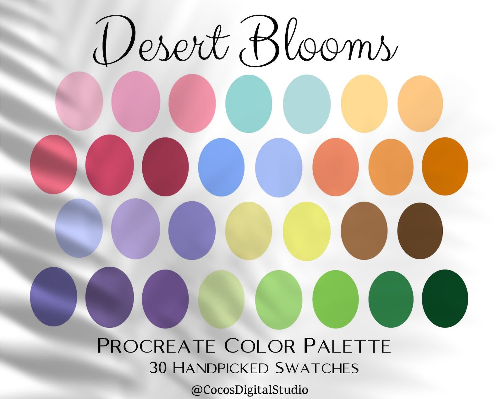 Desert Blooms Procreate Color Palette Swatches for Florals | Etsy