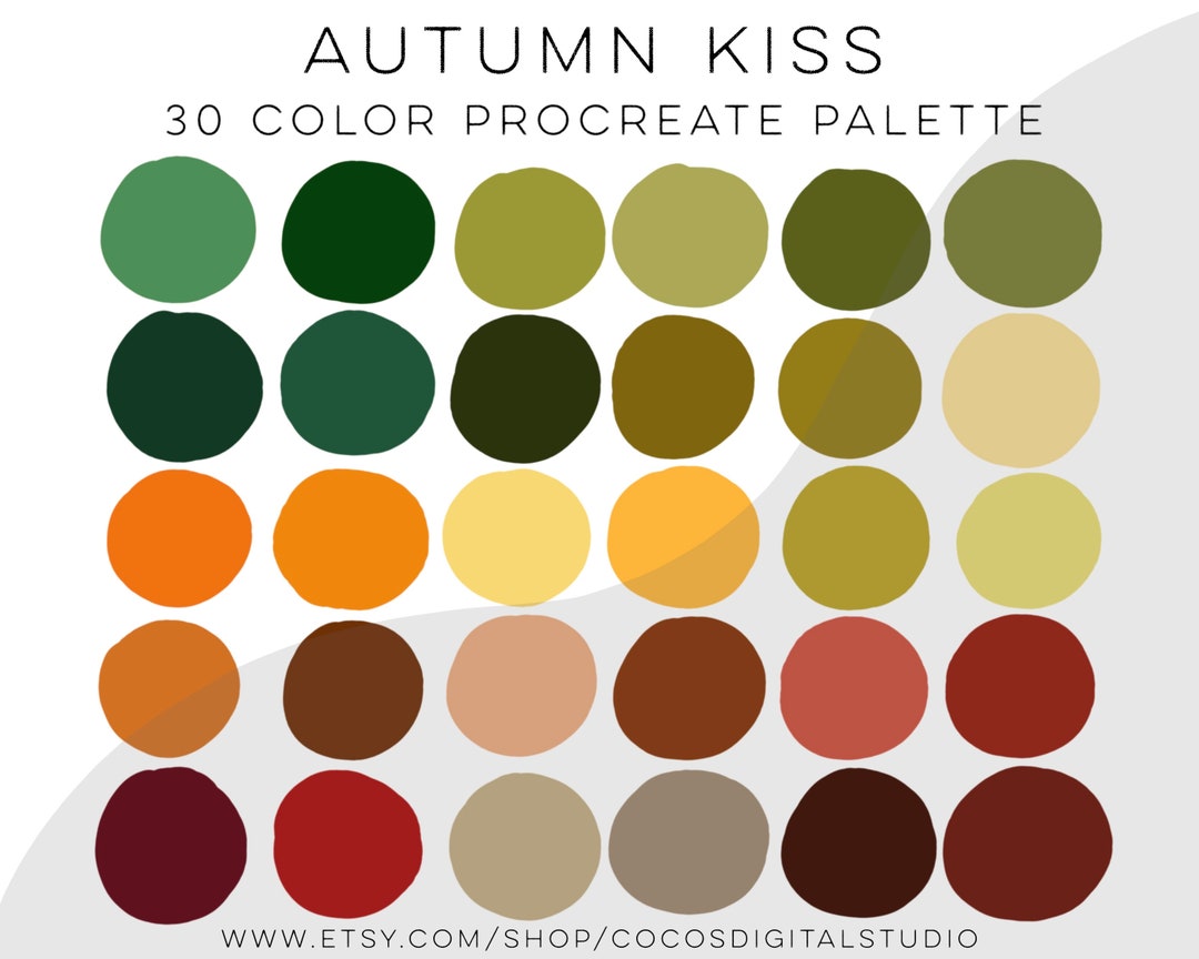 Autumn Kiss Procreate Color Palette Fall Colors Swatches Hand Picked - Etsy