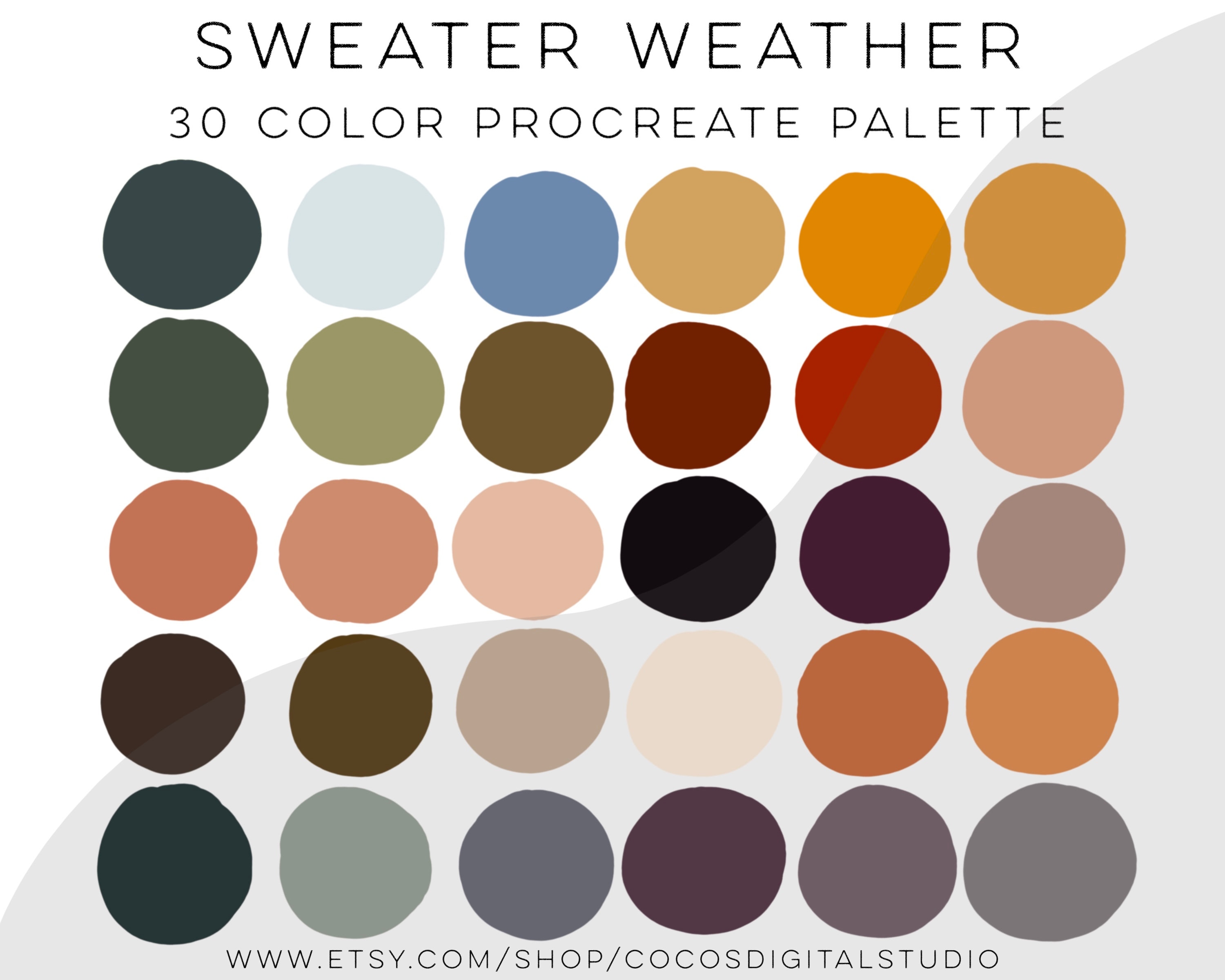 November Procreate Color Palette - November Colors - Fall Colors ...