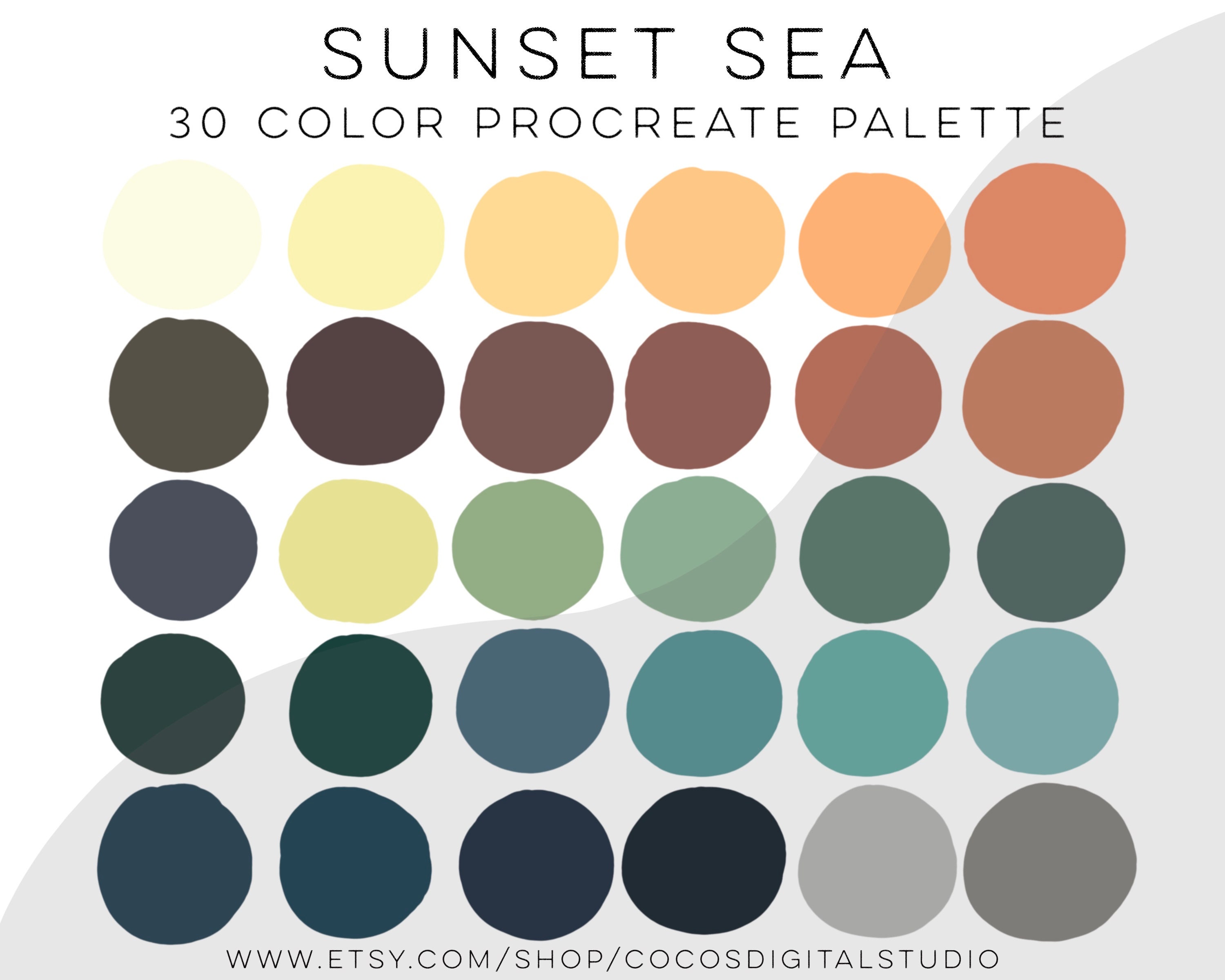 Ocean Procreate Color Palette Beautiful Swatches for Ocean, Sea and ...