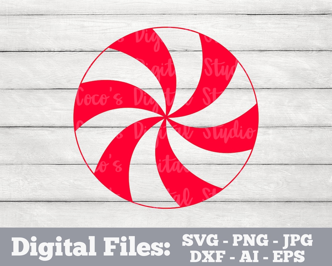 Peppermint Candy - Instant Digital Download, Svg, Ai, Dxf, Eps, Png ...