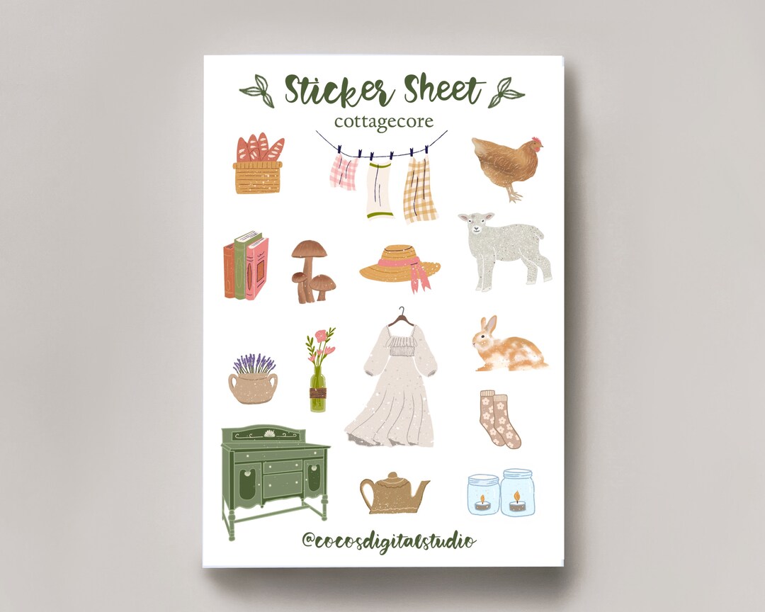 Sticker Sheet Cottagecore Bullet Journal Stickers, Planner Stickers ...