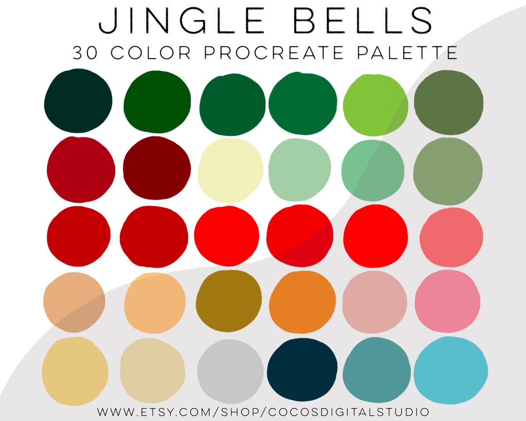 Jingle Bells , Christmas and Holiday Procreate Color Palette - Digital ...