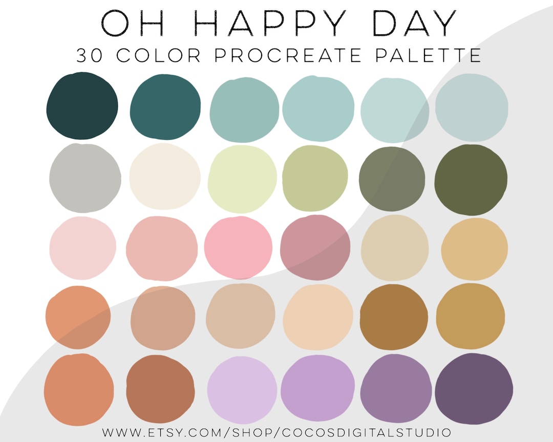 Oh Happy Day! Procreate Color Palette - Neutrals - Pastel Color ...