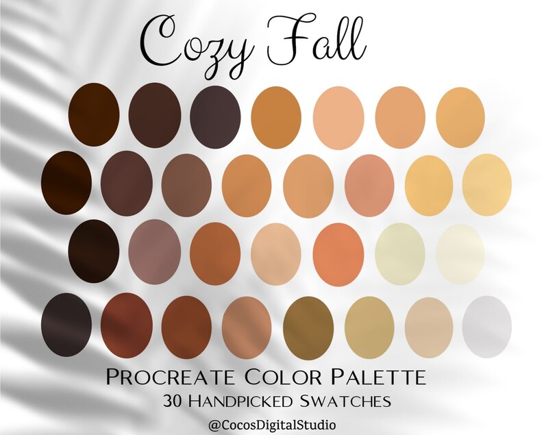 Cozy Fall Procreate Color Palette Swatches Brown and Warm | Etsy