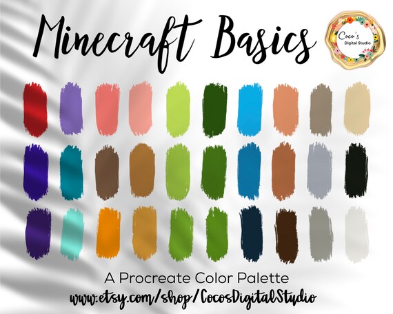 Minecraft Color Swatches Palette For Procreate | Etsy