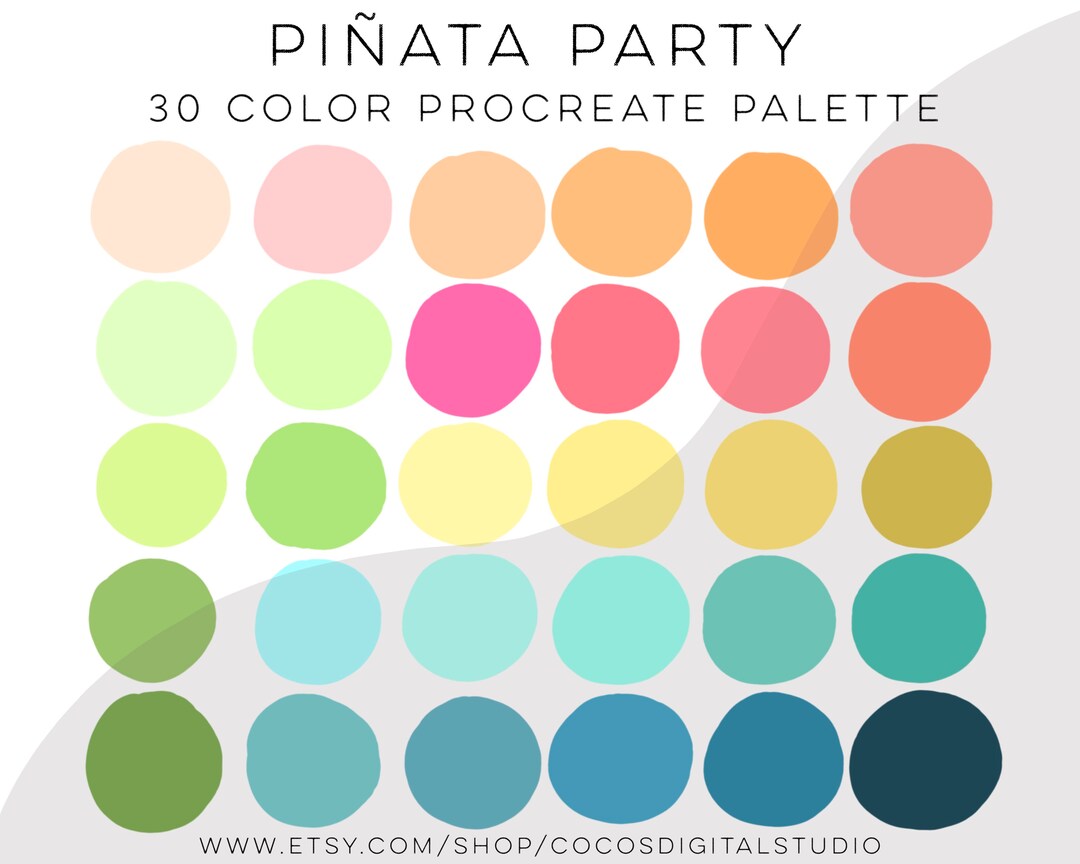 Piñata Party, Procreate Color Palette, Digital Swatches, Digital ...