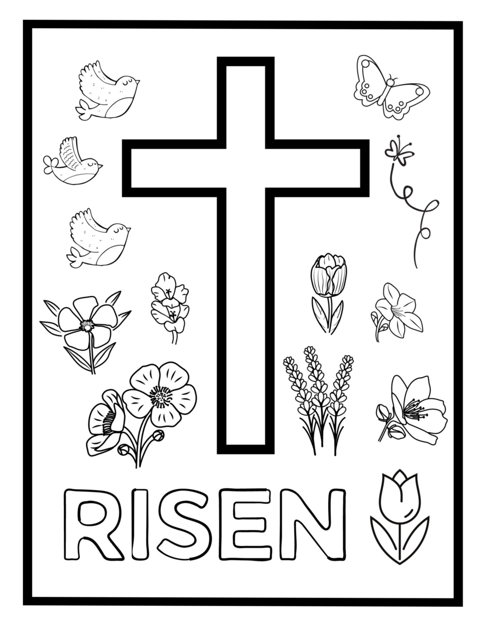 Easter Coloring Pages Set of 5 Printable Easter Activity, Christian ...