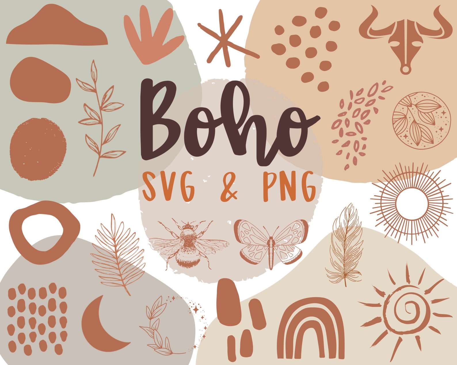 Boho SVG Bundle Boho Bundle SVG Hippie SVG Boho Rainbow - Etsy