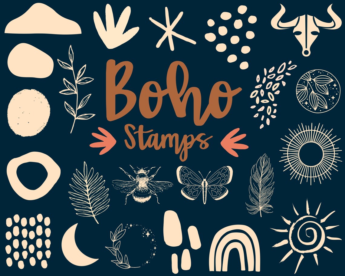 Boho Procreate Stamp Brushes Contemporary Geometric Procreate | Etsy