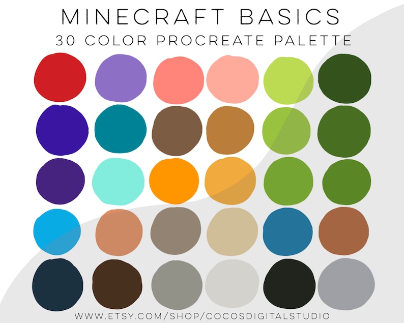 Minecraft Color Swatches Palette for Procreate - Etsy