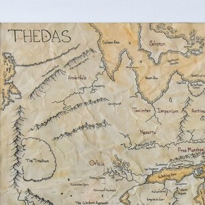 Dragon Age Hand Drawn Map of THEDAS TTRPG Prop Nerdy Gift for DM ...