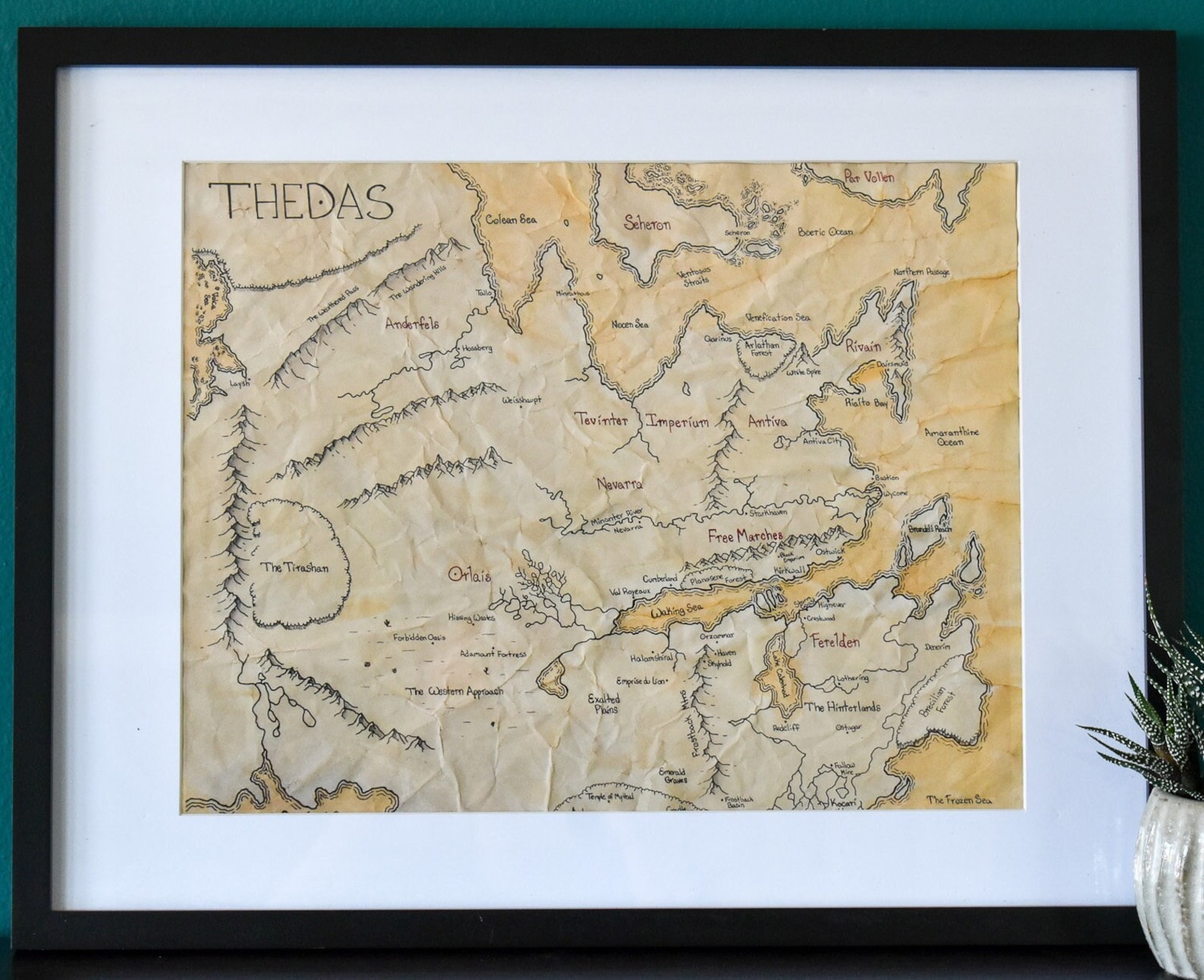 Hand Drawn Dragon Age Map of THEDAS TTRPG Prop Nerdy Gift for DM ...