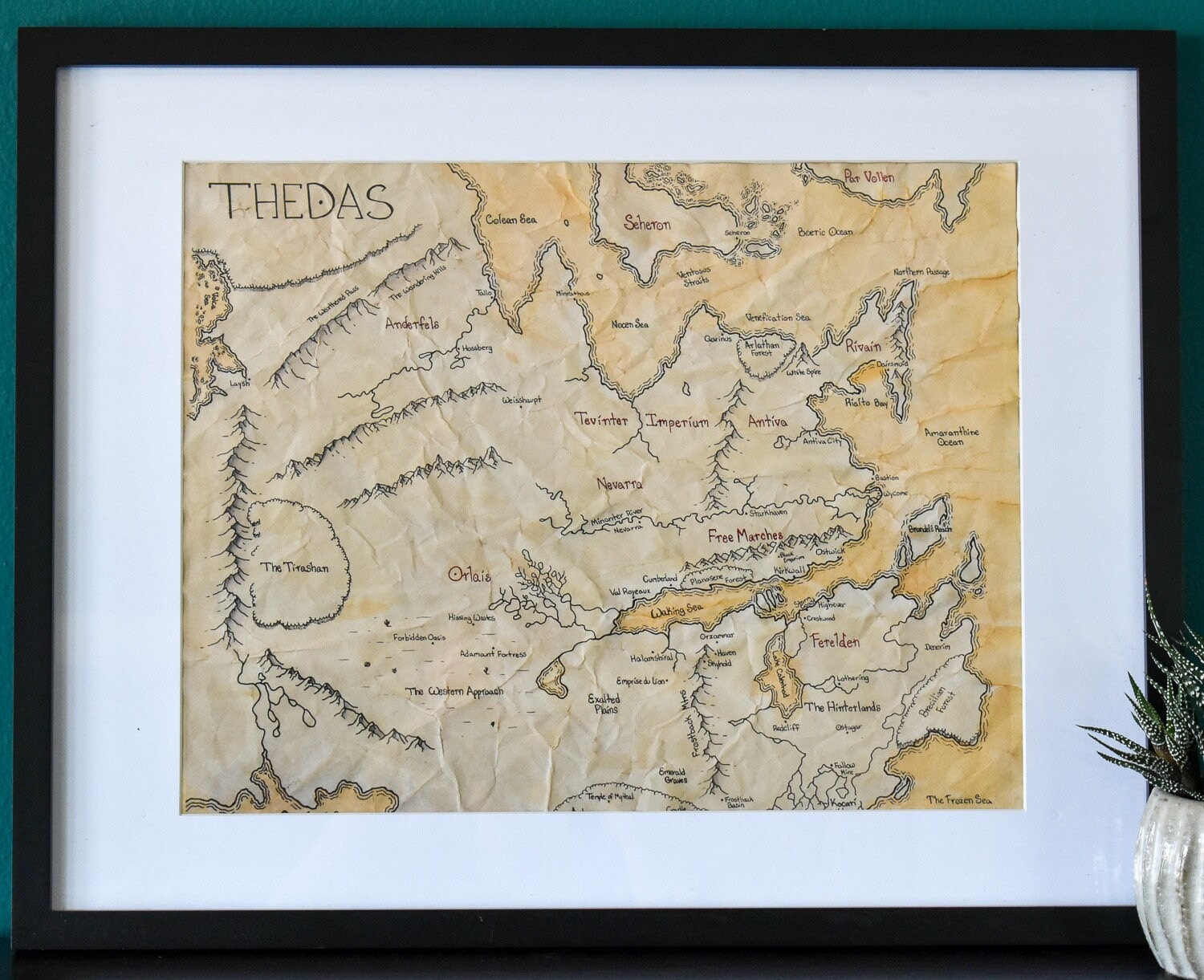Hand Drawn Dragon Age Map of THEDAS TTRPG Prop Nerdy Gift for DM ...