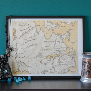 Hand Drawn Dragon Age Map of THEDAS TTRPG Prop Nerdy Gift for DM ...