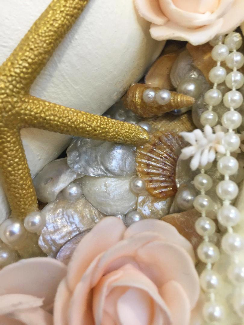 Conch Shell Beach Decor, Wedding Centerpiece, Mother of Pearl, Metallic ...