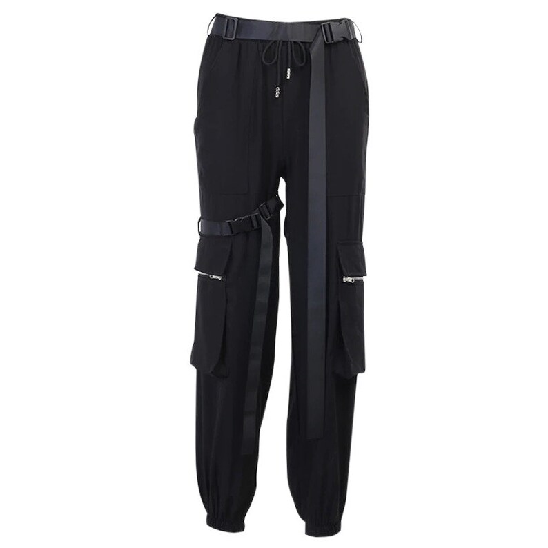 Womens Gothic Black High Waist Cargo Pants Women Harajuku Etsy
