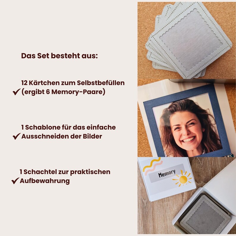Interchangeable Memory Game Gray | DIY Photo Memory Game Customizable ...
