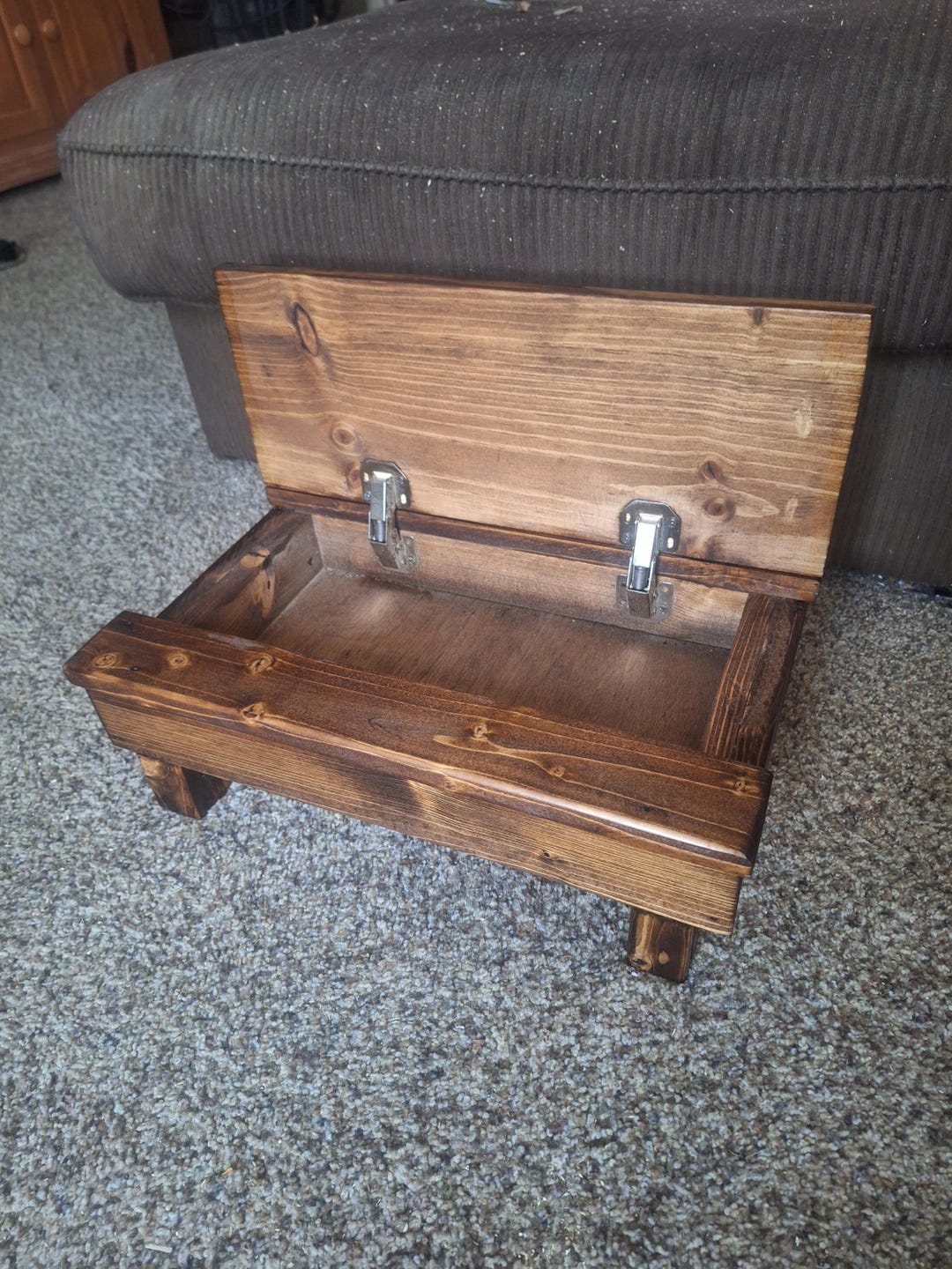Foot Stool With Storage for Bedroom, Wood Step Stool With Storage ...