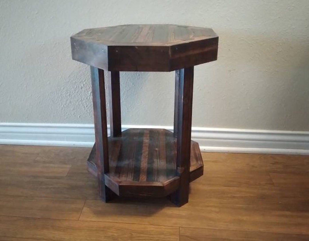 Modern Farmhouse Octagonal End Table, Side Table for Living Room ...
