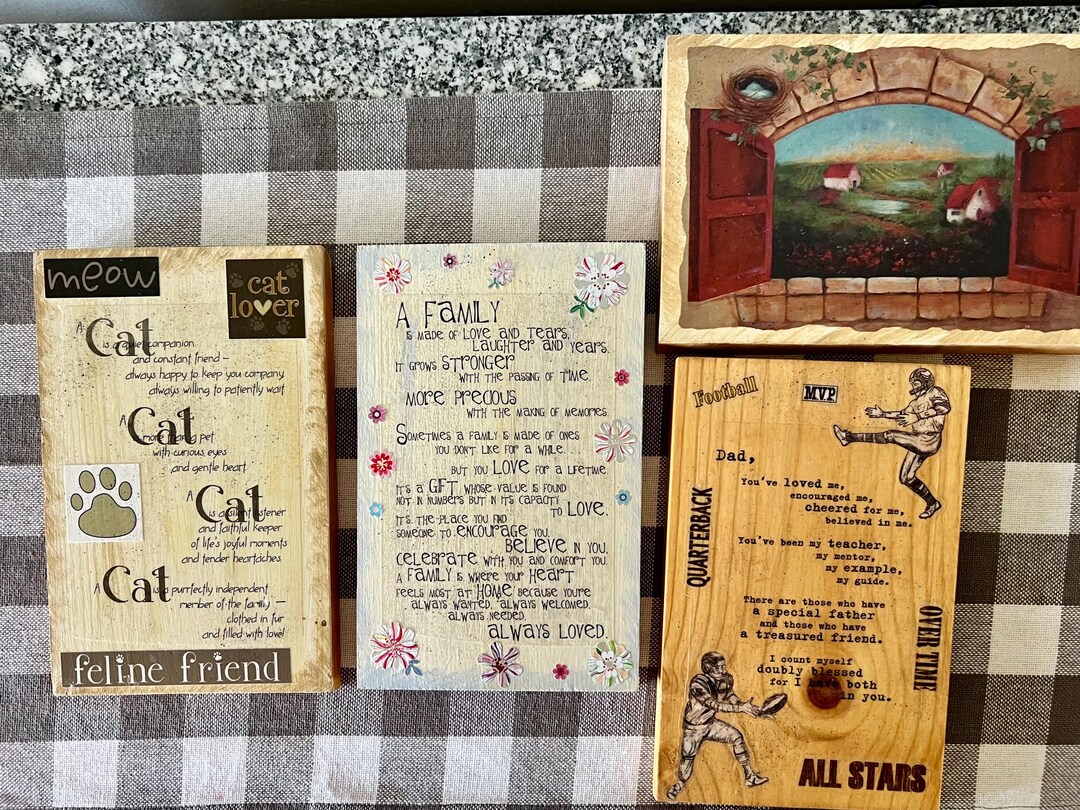 Four Different Poems Wood Sign/wall Hanging Your Choice Design Cat or ...