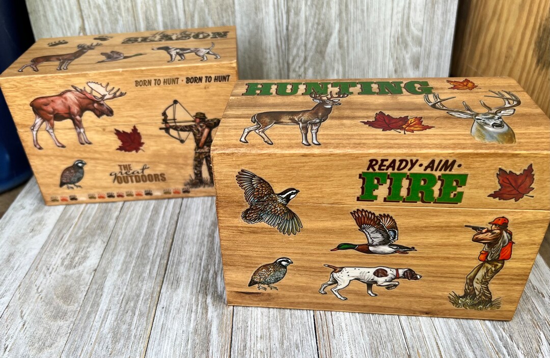Hunting Wood Recipe Boxes in Your Choice of Design Lot #1 - Etsy