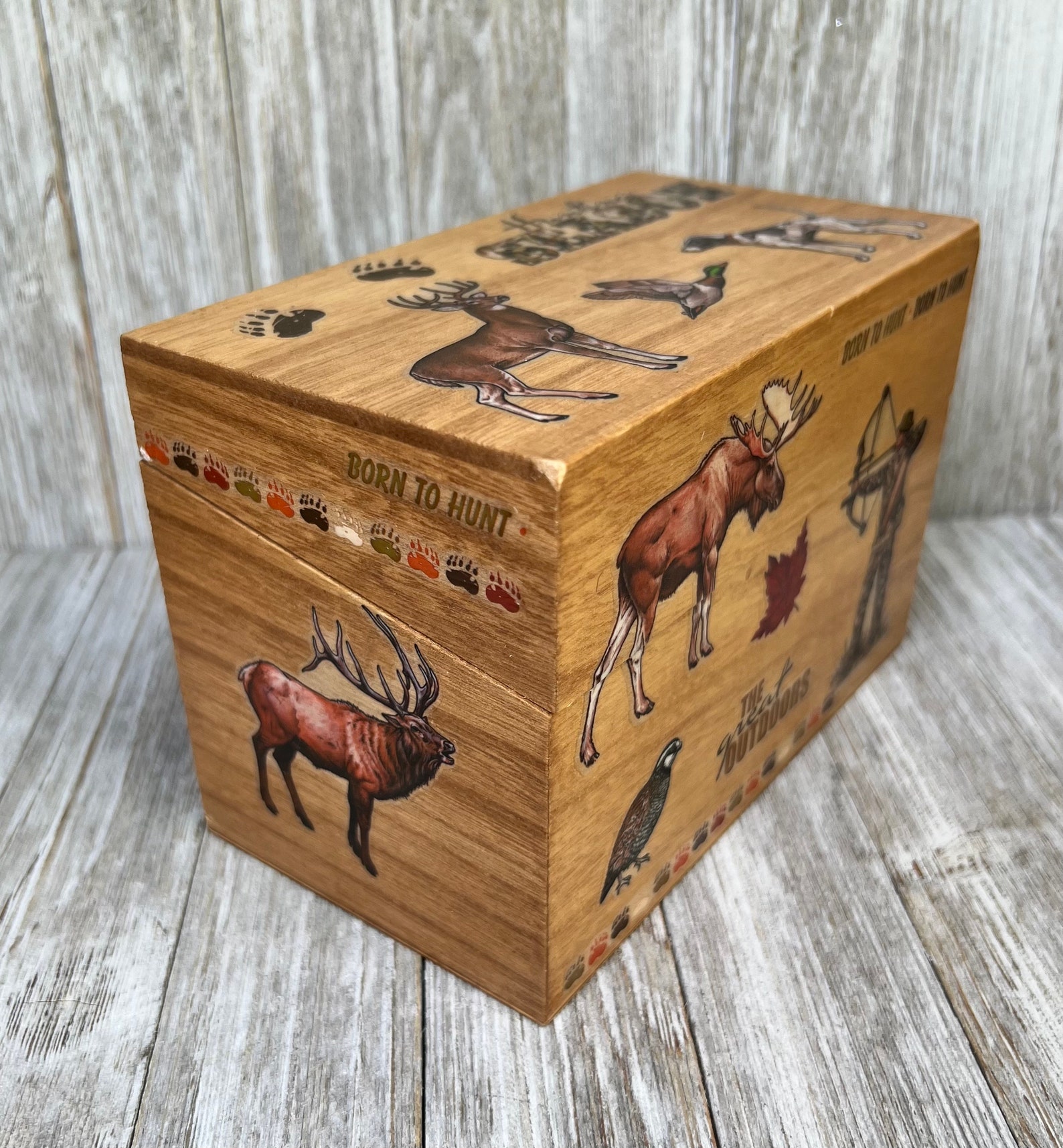 Hunting Wood Recipe Boxes in Your Choice of Design Lot #1 - Etsy