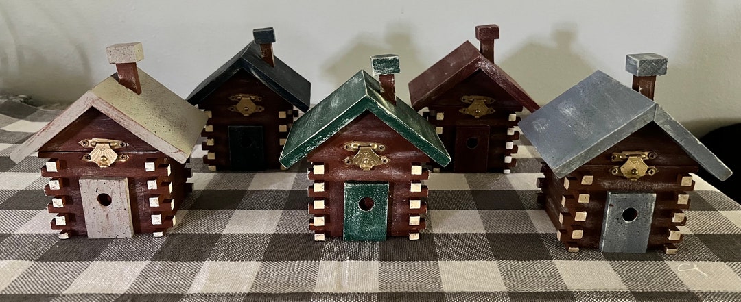 Wood Cabin Trinket Boxes in Your Choice of Color - Etsy