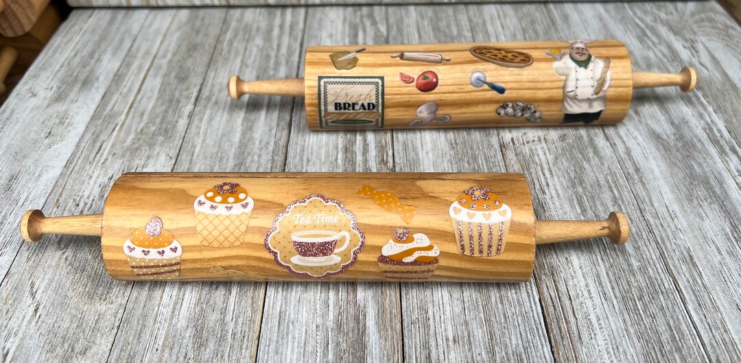 Tea Time or Chef Rolling Pin Recipe Card Holders Wood Your Choice of ...