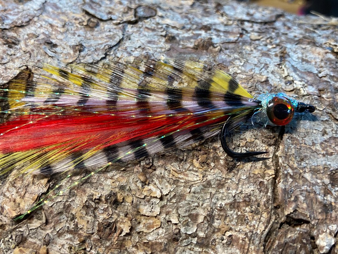Red, Black and White Streamer Fly - Etsy
