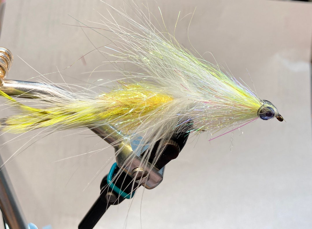 Articulated Streamer Fly, Yellow and White - Etsy