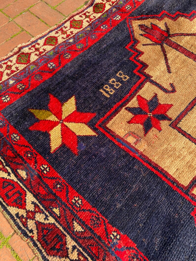 Vintage Old Style Rug, Antique Turkish Rug, Old Fashioned Rug, Area ...