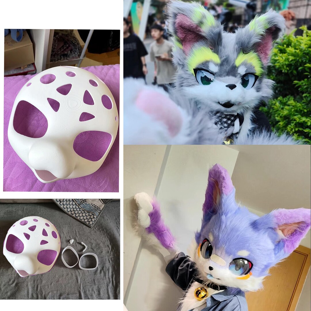 Fursona Mask Head Kigurumi Furry Skull Head Base Fursuit Mask Base ...