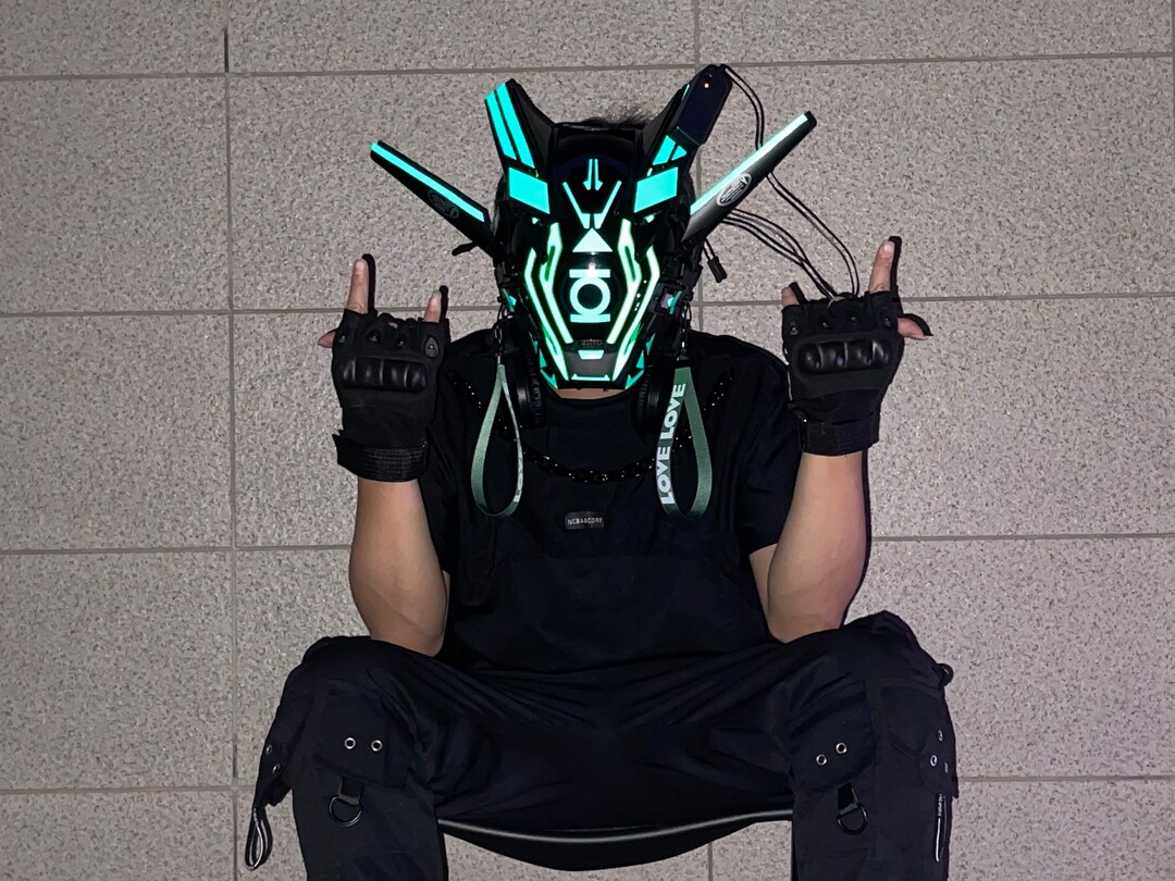 Cyberpunk 2007 Shooting Props Cyberpunk Mechanical Wind Samurai Mask ...