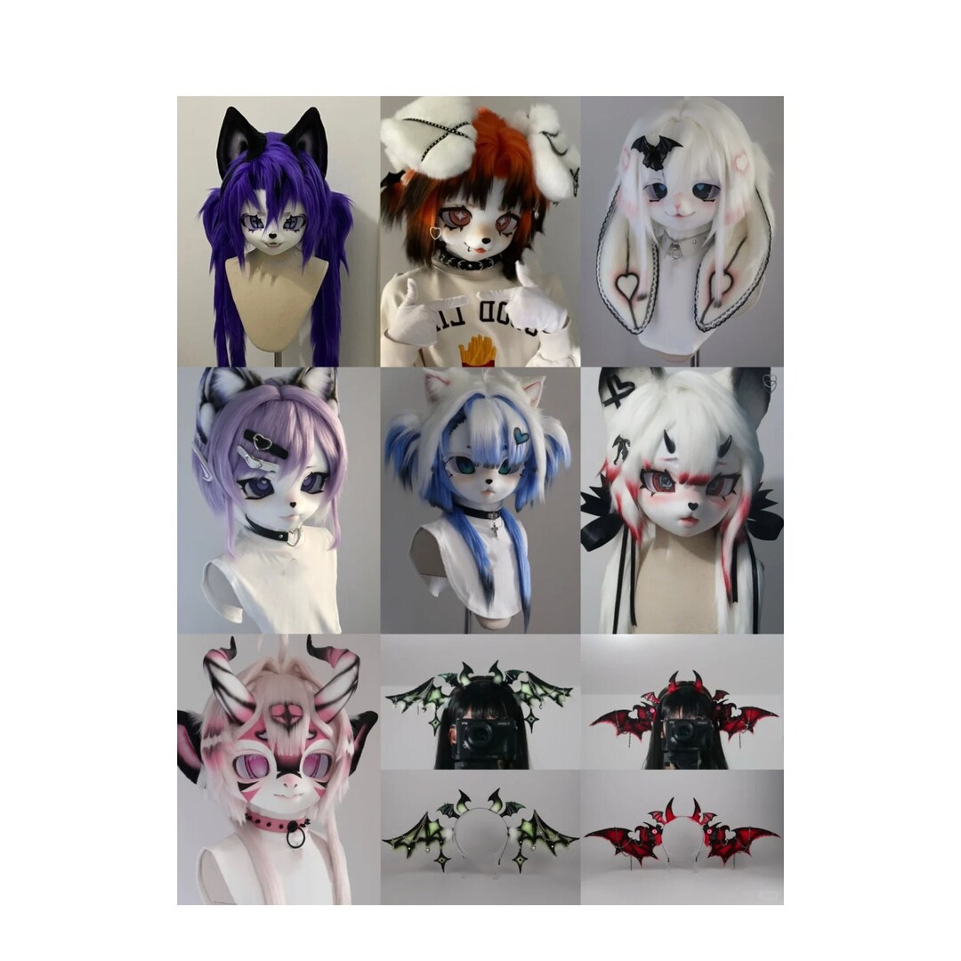 Kig Fursuit Mask Kigurumi Head Fursuit, Mask, Fursuit Head, Cosplay ...