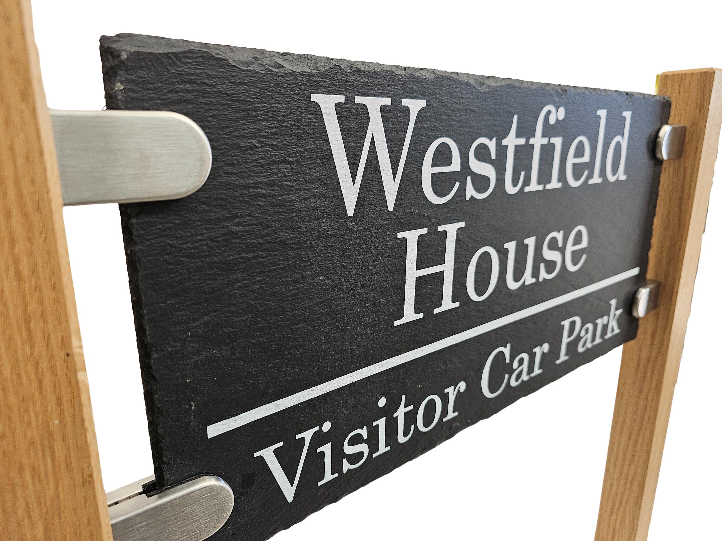 Oak & Slate House Name Driveway Garden Sign on Posts | Chorley Oak ...