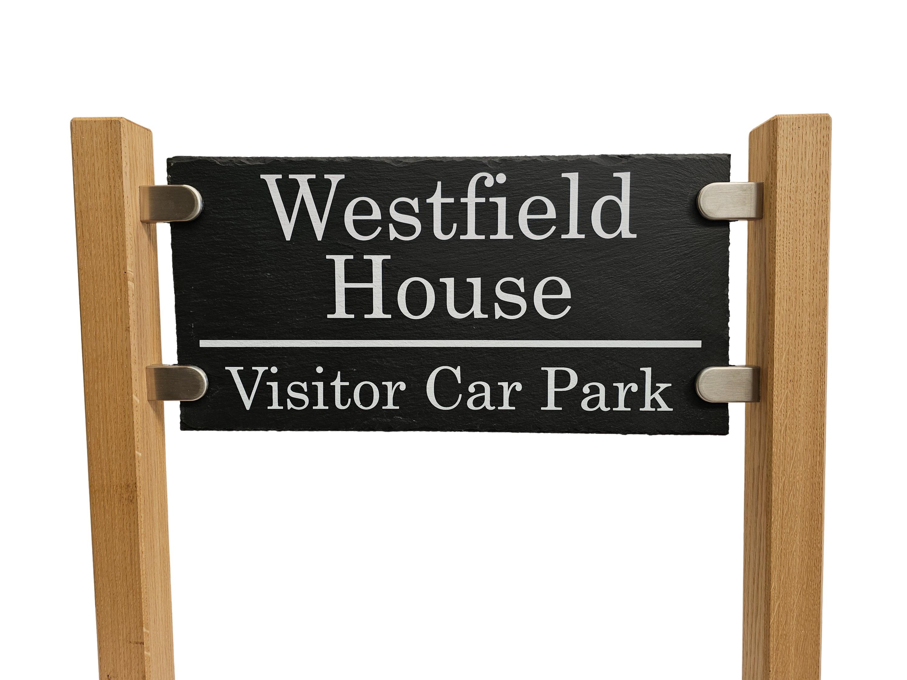 Oak & Slate House Name Driveway Garden Sign on Posts | Chorley Oak ...