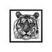 Tiger Drawing Framed Stippling Art Prints, Pen Ink Drawing Print, Hand ...