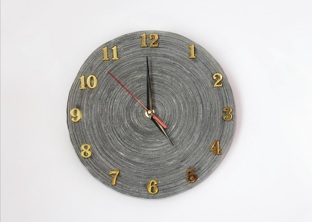 Handmade Wall Clock Made of Thick Paper. Wall Clock. Round Paper Watch ...