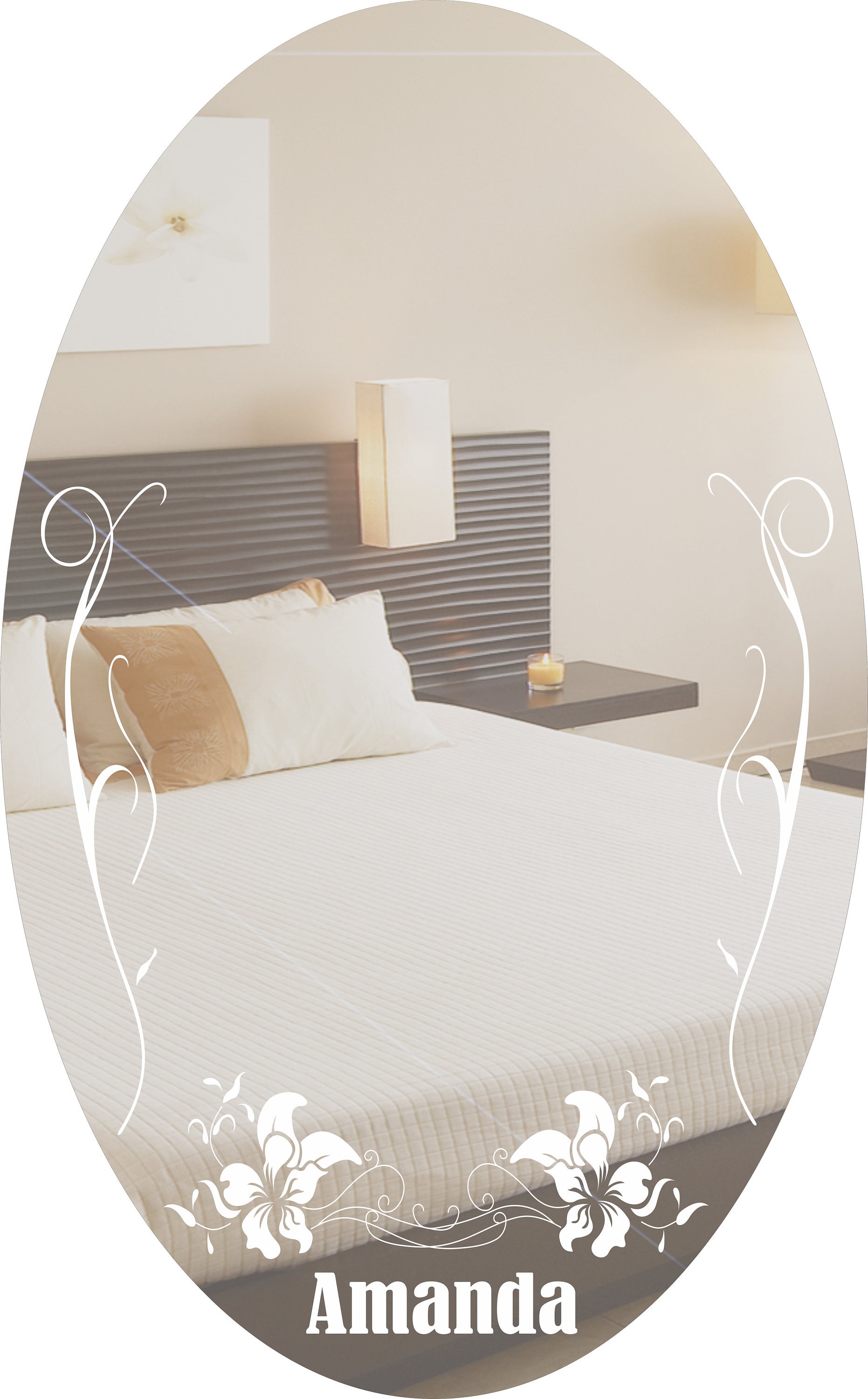 Wall Mirror With Pattern Sandblasting Pattern on Surface of - Etsy